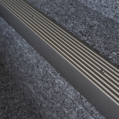 Anodised aluminium anti non slip stair edge nosing trim 900mm x 65mm x ...