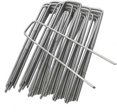 ANSIO Weed Membrane Pegs 100 Pack - 6 Inch/150mm U-Shaped Garden Pegs ...