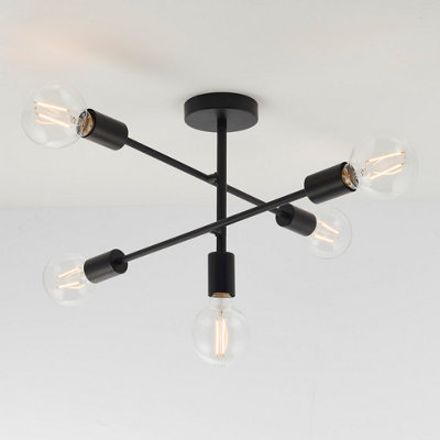 Anson Lighting Arvilla 5lt Semi Flush light finished in matt black