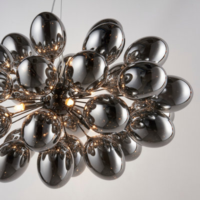 Anson Lighting Carlin 8lt Pendant light finished in Black chrome plate ...