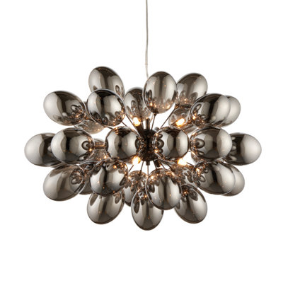 Anson Lighting Carlin 8lt Pendant light finished in Black chrome plate ...