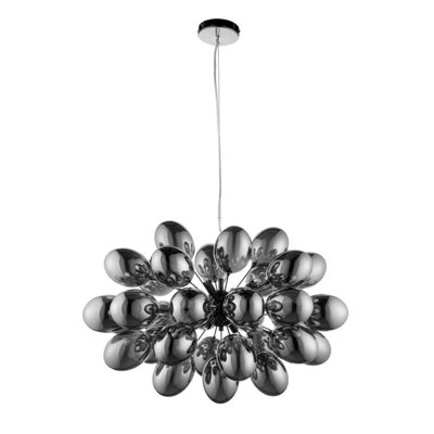 Anson Lighting Carlin 8lt Pendant light finished in Black chrome plate ...