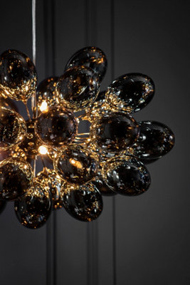 Anson Lighting Carlin 8lt Pendant light finished in Black chrome plate ...