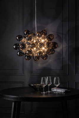 Anson Lighting Carlin 8lt Pendant light finished in Black chrome plate ...