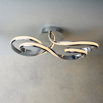 Anson Lighting Carra Semi Flush light finished in Chrome plate and ...
