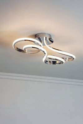 Anson Lighting Carra Semi Flush light finished in Chrome plate and ...