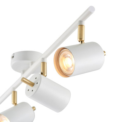 Anson Lighting Cole White and Gold 4 Light Bar Spotlight
