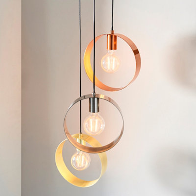 Anson Lighting Dalhart 3lt Pendant light finished in Brushed brass ...