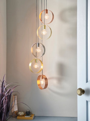 Anson Lighting Dalhart 5lt Pendant light finished in Brushed brass ...