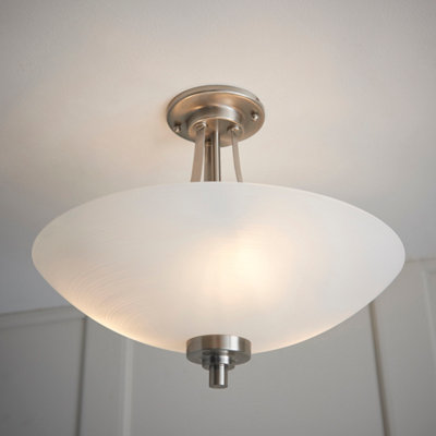 Anson Lighting Ellscott 3lt Flush light finished in Satin chrome plate ...