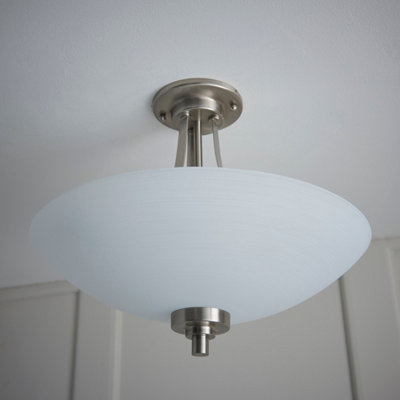 Anson Lighting Ellscott 3lt Flush light finished in Satin chrome plate ...