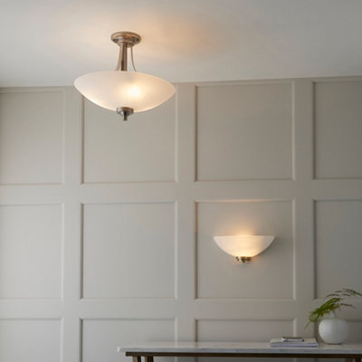 Anson Lighting Ellscott 3lt Flush light finished in Satin chrome plate ...