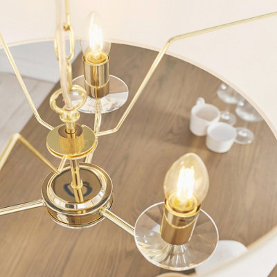 Anson Lighting Eureka 3lt Pendant light finished in Brass plate and ...