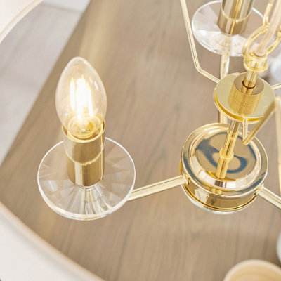 Anson Lighting Eureka 3lt Pendant light finished in Brass plate and ...