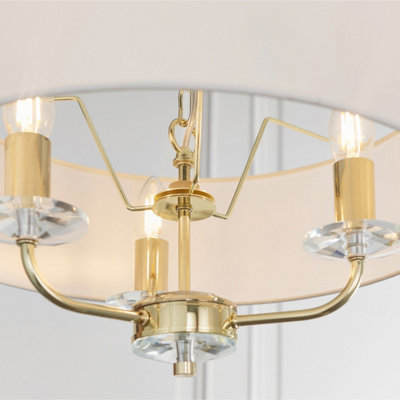 Anson Lighting Eureka 3lt Pendant light finished in Brass plate and ...