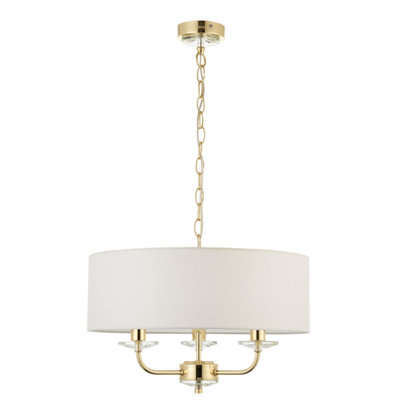 Anson Lighting Eureka 3lt Pendant light finished in Brass plate and ...