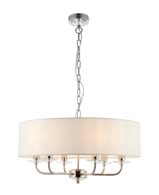 Anson Lighting Eureka 6lt Pendant light finished in Bright nickel plate ...