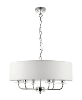 Anson Lighting Eureka 6lt Pendant light finished in Bright nickel plate ...