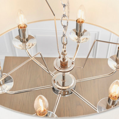 Anson Lighting Eureka 6lt Pendant light finished in Bright nickel plate ...