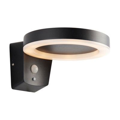 Anson Lighting Exton Black Solar Powered Outdoor LED Wall Light | DIY ...