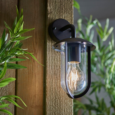 Anson Lighting Layka outdoor wall light finished in Textured black and ...