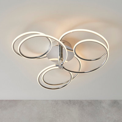 Anson Lighting Leon Semi Flush light finished in Chrome plate and white ...