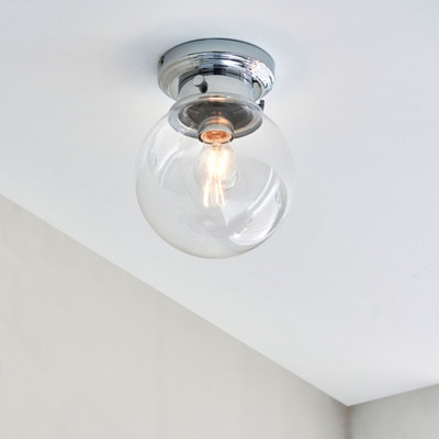 Anson Lighting Maine Bathroom Flush light finished in Chrome plate and ...