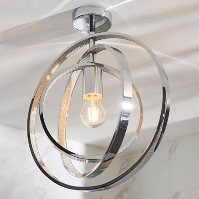 Anson Lighting Merritt Bathroom Semi Flush light in Chrome plate and ...