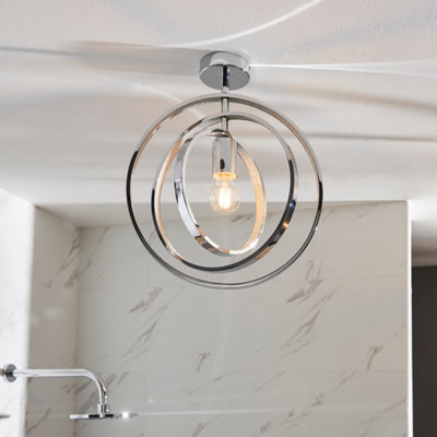 Anson Lighting Merritt Bathroom Semi Flush light in Chrome plate and ...