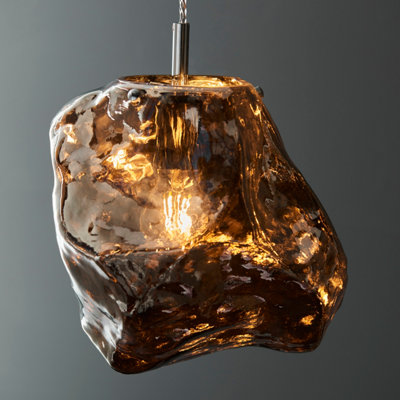 Anson Lighting Norma Pendant light finished in Chrome metallic glass ...