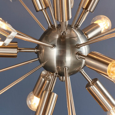Anson Lighting Parrow Satin Nickel and Clear K5 Crystal Glass 9 Light ...