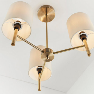 Anson Lighting Phoenix 3lt Semi Flush light finished in Antique brass ...