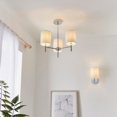 Anson Lighting Phoenix 3lt Semi Flush light finished in Chrome plate ...