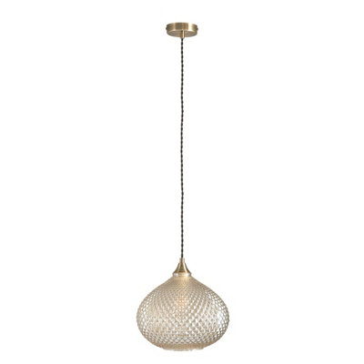 Anson Lighting Piper Antique Brass and Champagne Glass Single Light ...