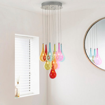 Anson Lighting Renata 10lt Pendant light finished in Multi coloured ...