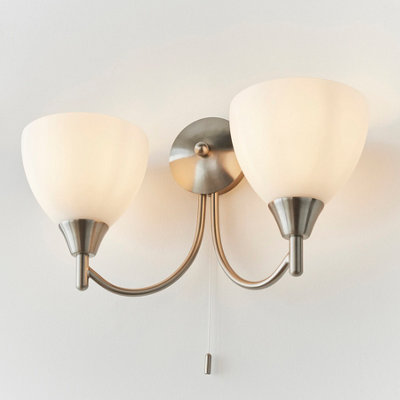 Anson Lighting Royal 2lt Wall light finished in Satin chrome plate and ...