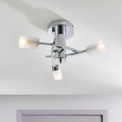 Anson Lighting Soccoro 3lt Semi Flush light finished in Chrome plate ...