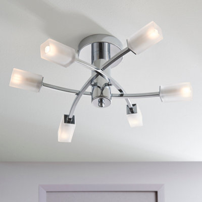 Anson Lighting Soccoro 6lt Semi Flush light finished in Chrome plate ...