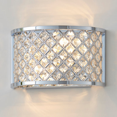 Anson Lighting Stockton 2lt Wall light finished in chrome plate and ...