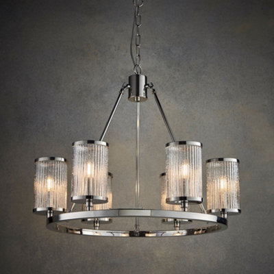 Anson Lighting Tampa 6lt Pendant light finished in Bright nickel plate ...