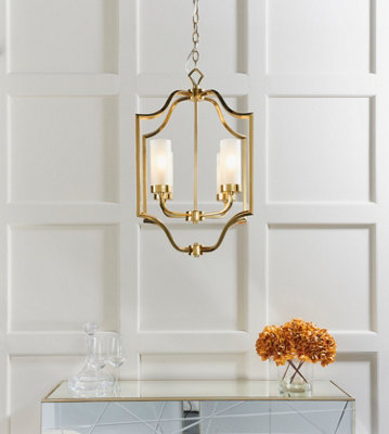Anson Lighting Tucson 4lt Pendant light finished in Satin brass plate ...