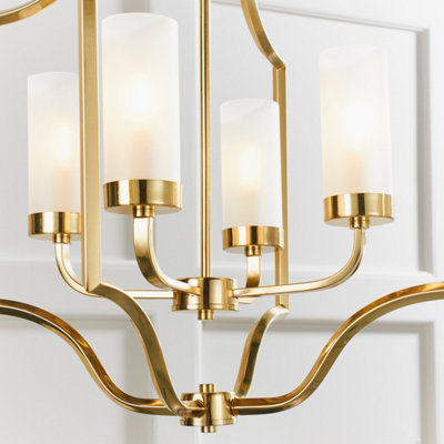Anson Lighting Tucson 4lt Pendant light finished in Satin brass plate ...