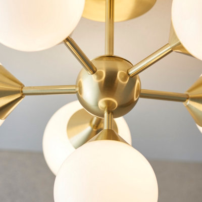 Anson Lighting Wastina 6lt Semi Flush light finished in Satin brass ...
