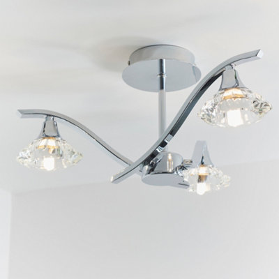 Anson Lighting Worland 3lt Semi Flush light finished in Chrome plate ...