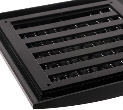 Anthracite Air Vent Grille 190mm x 190mm with Fitting Frame & Shutter
