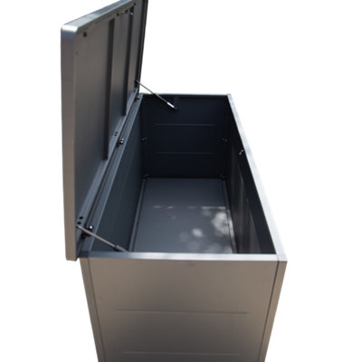 Anthracite Cushion Storage Box, Galvanised Steel with Lockable Lid