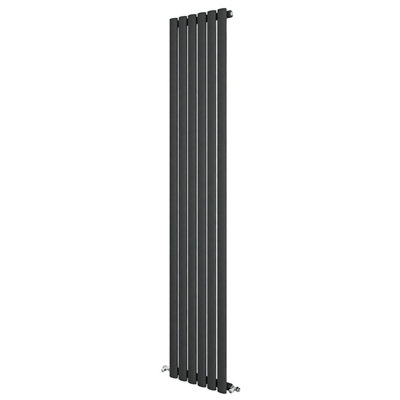 Anthracite Designer Radiator Vertical Oval Column Single Panel Rad ...