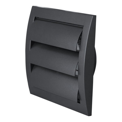 Anthracite Duct Gravity Flaps 150mm x 150mm / 100mm Vent Cover | DIY at B&Q