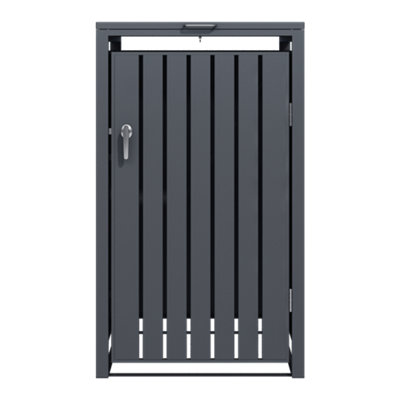 Anthracite Galvanised Steel Wheelie Bin Storage Cover Single