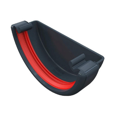 Anthracite Grey Round Gutter External Stop End, Freeflow 112mm Rain ...